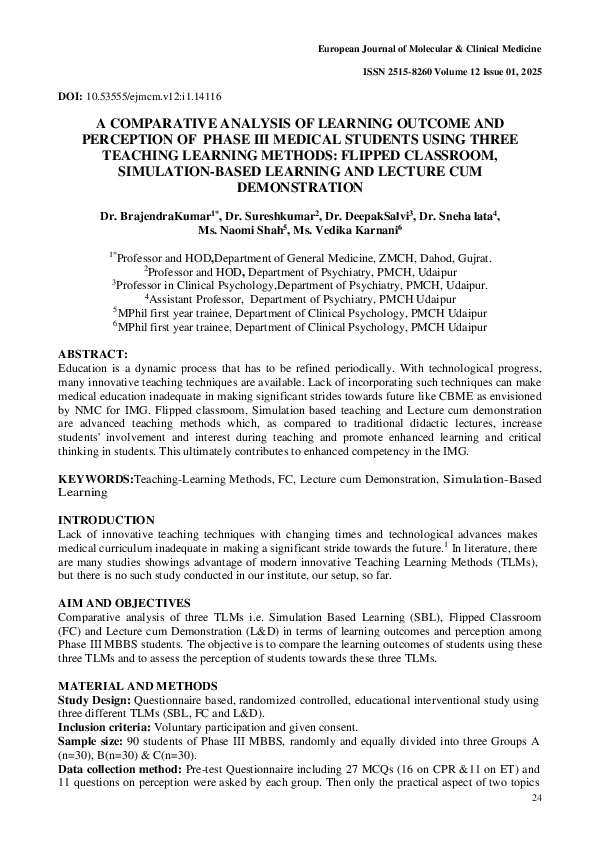 (PDF) A COMPARATIVE ANALYSIS OF LEARNING OUTCOME AND PERCEPTION OF PHASE III MEDICAL STUDENTS ...