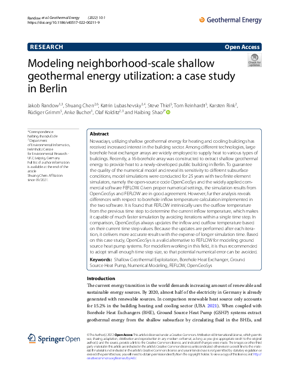 (PDF) Modeling Neighborhood-Scale Shallow Geothermal Energy Utilization - A Case Study in Berlin