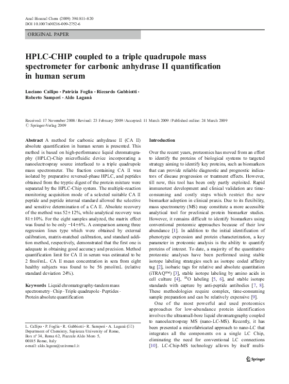 (PDF) HPLC-CHIP coupled to a triple quadrupole mass spectrometer for ...