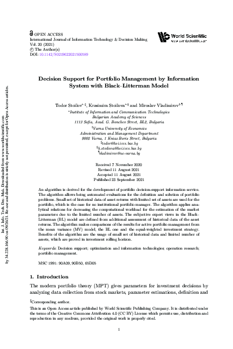 (PDF) Decision Support for Portfolio Management by Information System ...