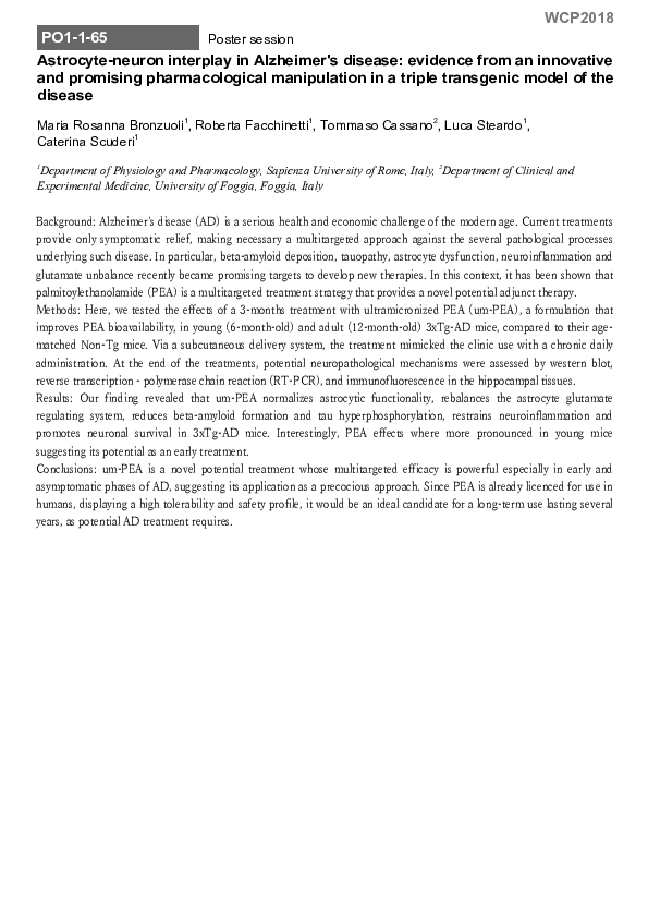 (PDF) Astrocyte-neuron interplay in Alzheimer's disease: evidence from ...