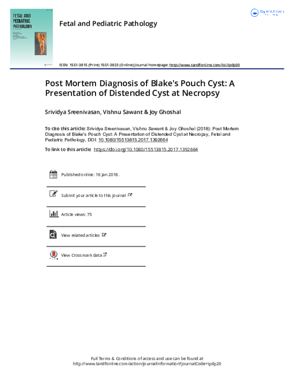 (PDF) Post Mortem Diagnosis of Blake's Pouch Cyst: A Presentation of ...