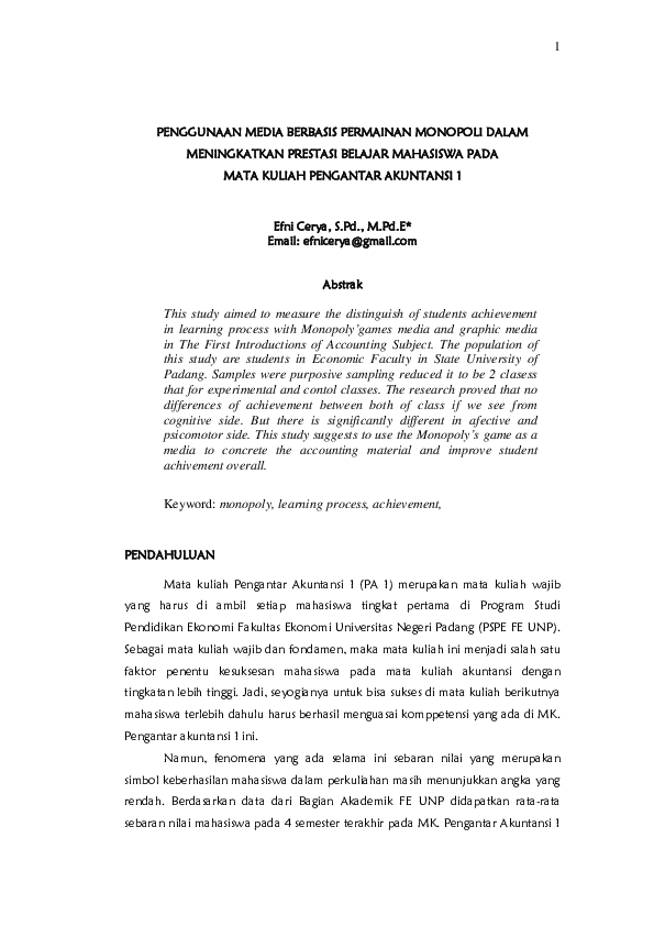 (PDF) Penggunaan Media Berbasis Permainan Monopoli Dalam Meningkatkan Prestasi Belajar Mahasiswa ...