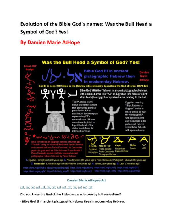 (PDF) Evolution of the Bible God's names: Was the Bull Head a Symbol of ...