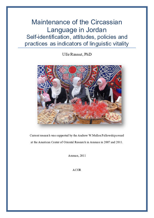 (PDF) Maintenance of the Circassian Language in Jordan Self ...