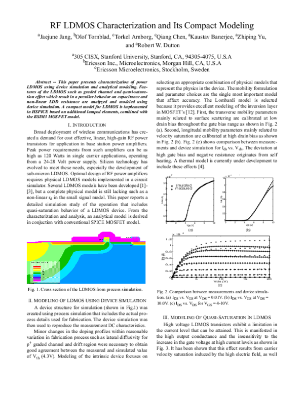 (PDF) RF LDMOS characterization and its compact modeling