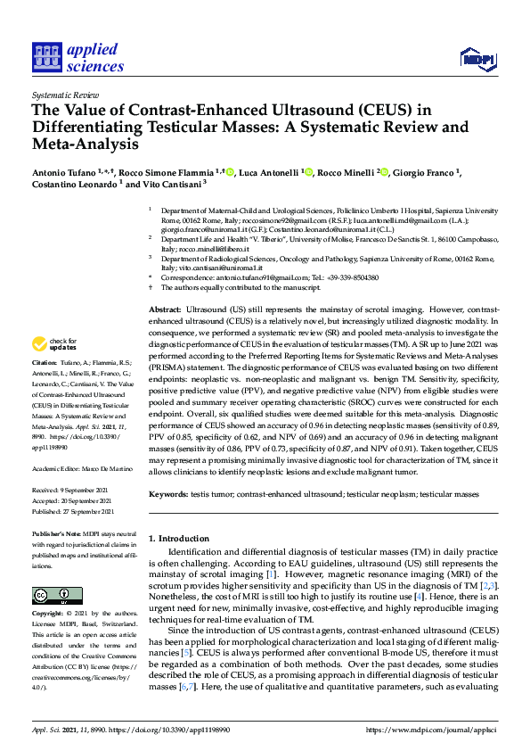 (PDF) The Value of Contrast-Enhanced Ultrasound (CEUS) in ...