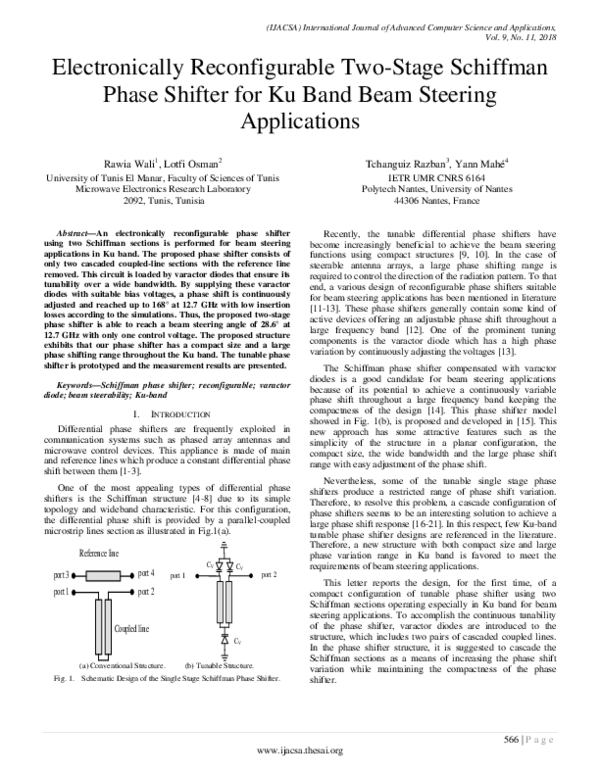 (PDF) Electronically Reconfigurable Two-Stage Schiffman Phase Shifter for Ku Band Beam Steering ...