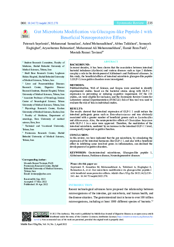 (PDF) Gut Microbiota Modification via Glucagon-like Peptide-1 with ...