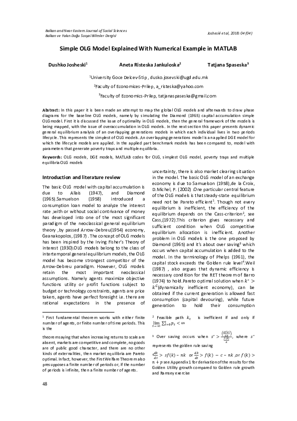 (PDF) Simple OLG Model Explained With Numerical Example in MATLAB