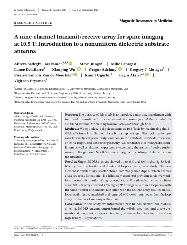 (PDF) A nine‐channel transmit/receive array for spine imaging at 10.5 T ...