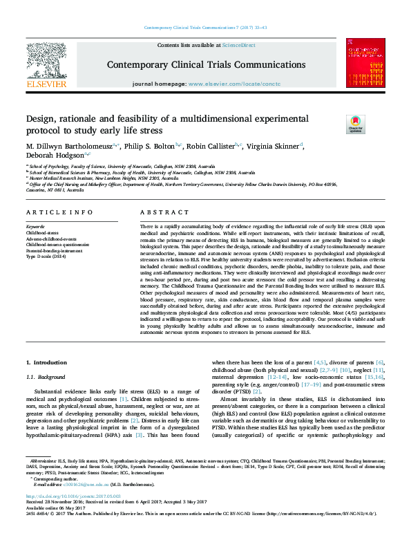 (PDF) Design, rationale and feasibility of a multidimensional ...