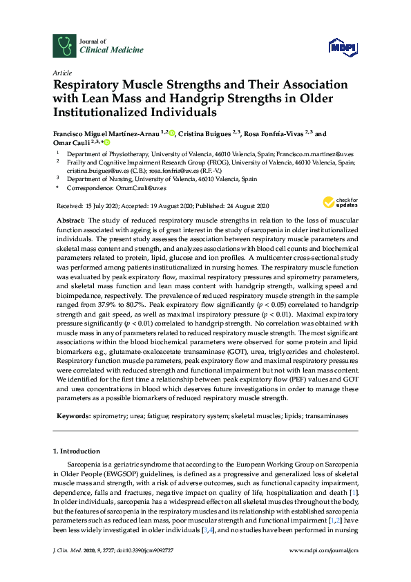 (PDF) Respiratory Muscle Strengths and Their Association with Lean Mass ...