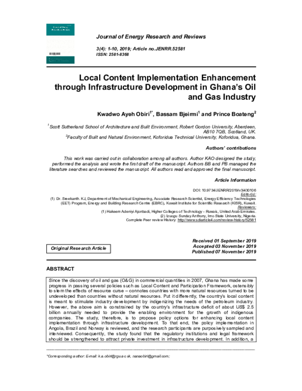 (PDF) Local Content Implementation Enhancement through Infrastructure ...