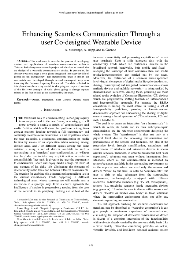 (PDF) Enhancing Seamless Communication Through A User Co-Designed ...