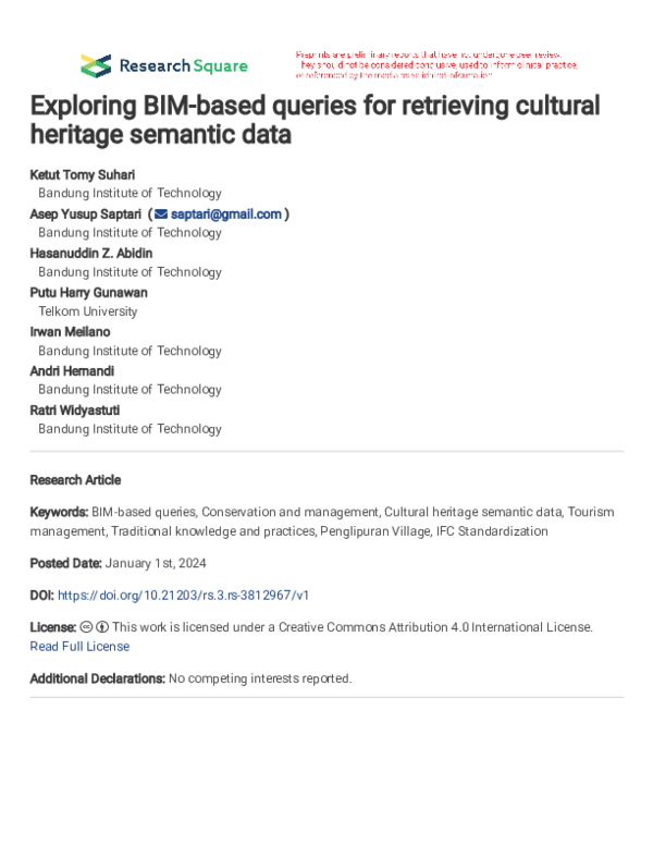 (PDF) Exploring BIM-based queries for retrieving cultural heritage ...