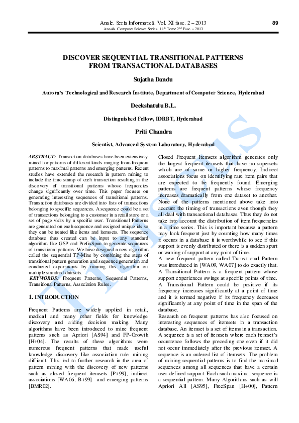 (PDF) Discover sequential patterns
