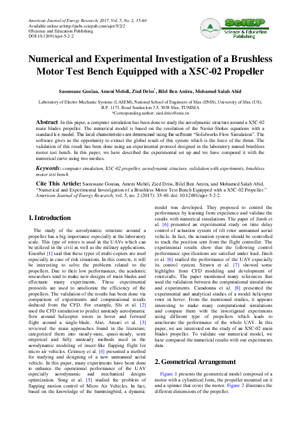 (PDF) 2/2 ©Science and Education Publishing Numerical and Experimental ...