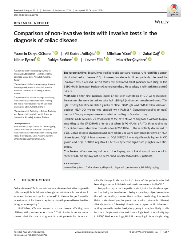 (PDF) Comparison of non-invasive tests with invasive tests in the ...