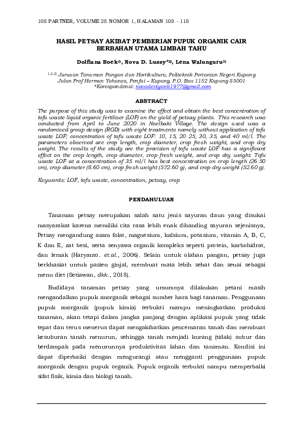 (PDF) Hasil Petsay Akibat Pemberian Pupuk Organik Cair Berbahan Utama ...