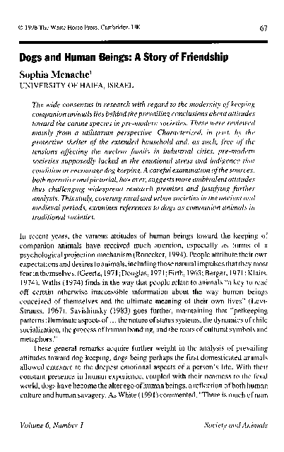 (PDF) Dogs and Human Beings: A Story of Friendship