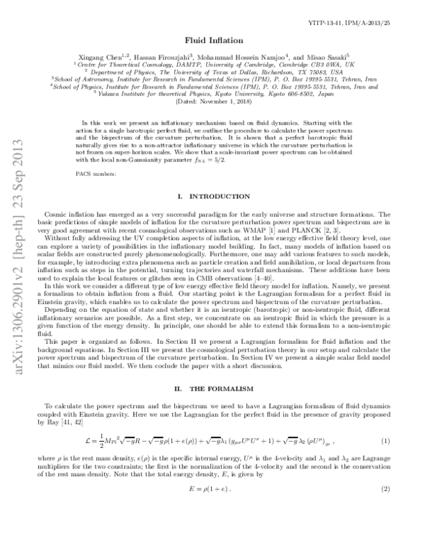 (PDF) Fluid inflation