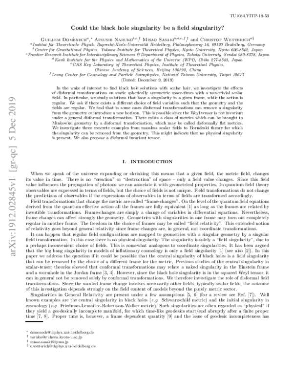(PDF) Could the black hole singularity be a field singularity?
