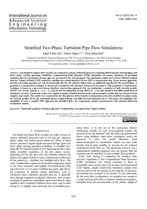 (PDF) Stratified Two-Phase Turbulent Pipe Flow Simulations