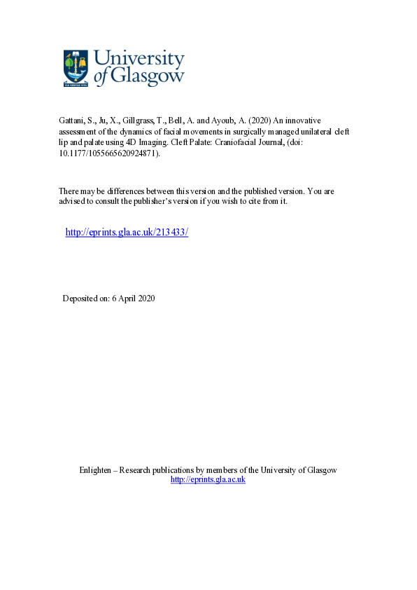 (PDF) An Innovative Assessment of the Dynamics of Facial Movements in ...