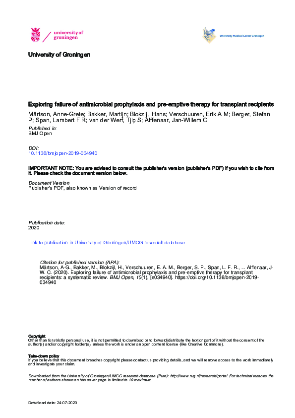 (PDF) Exploring failure of antimicrobial prophylaxis and pre-emptive ...