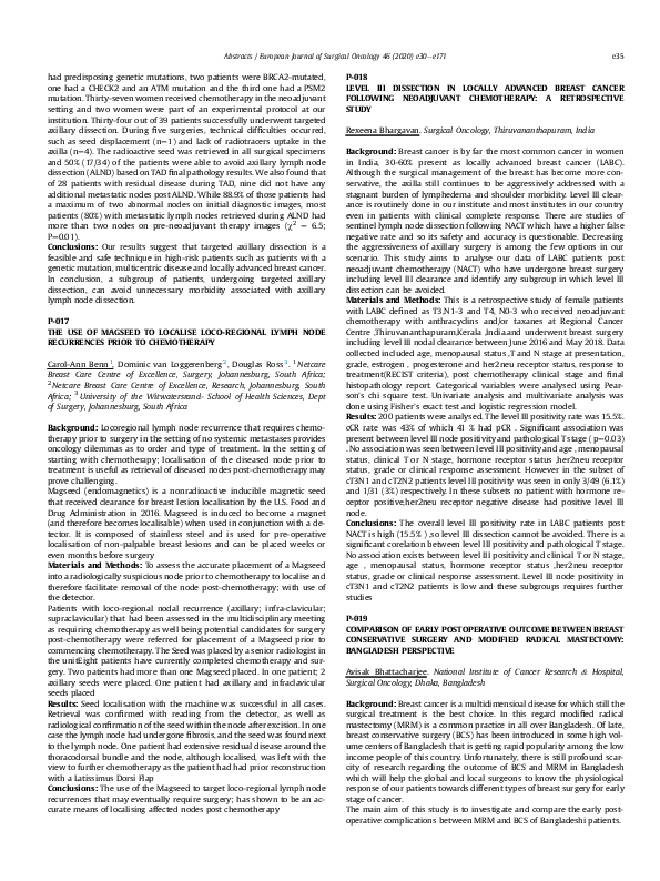 (PDF) Comparison of Early Postoperative Outcome between Breast ...