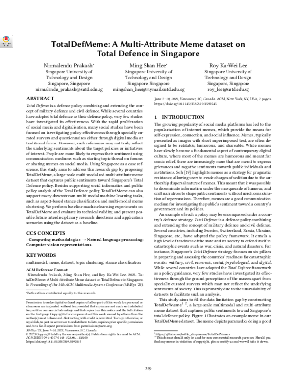(PDF) TotalDefMeme: A Multi-Attribute Meme dataset on Total Defence in ...