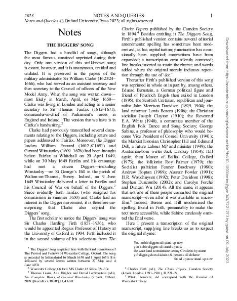 (PDF) The Diggers song