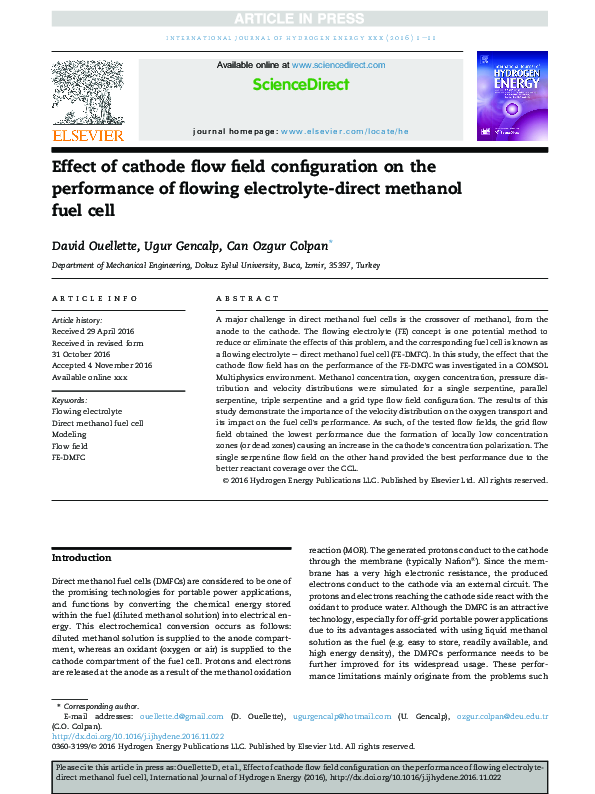 (PDF) Effect of cathode flow field configuration on the performance of flowing electrolyte ...