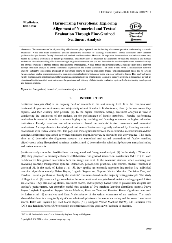 (PDF) Harmonizing Perceptions: Exploring Alignment of Numerical and ...