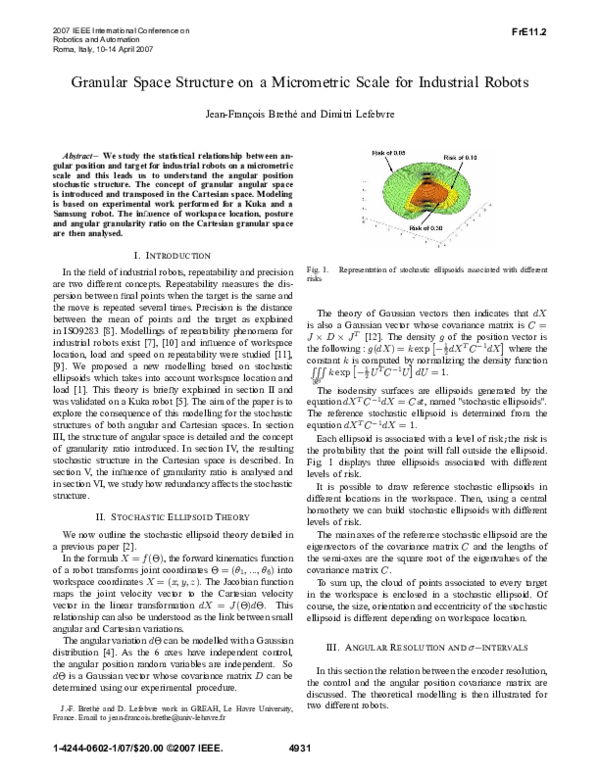 (PDF) Granular Space Structure on a Micrometric Scale for Industrial Robots