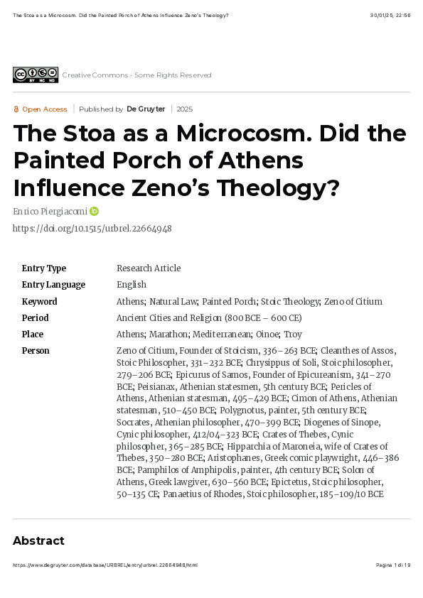 (PDF) The Stoa as a Microcosm. Did the Painted Porch of Athens ...