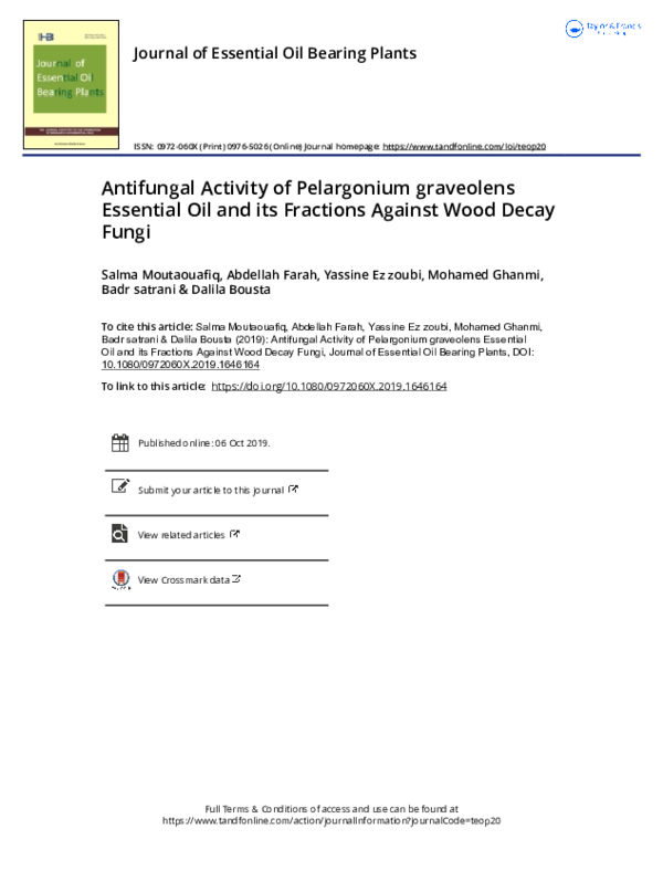 (PDF) Antifungal Activity of Pelargonium graveolens Essential Oil and its Fractions Against Wood ...