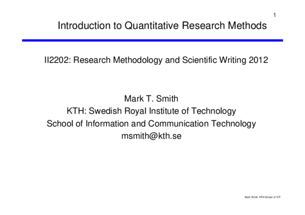 (PDF) Introduction to Quantitative Research Methods