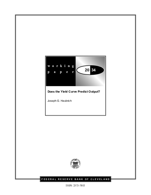 (PDF) Does the Yield Curve Predict Output?