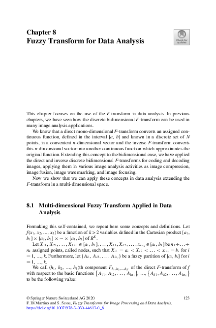 (PDF) Fuzzy Transform for Data Analysis
