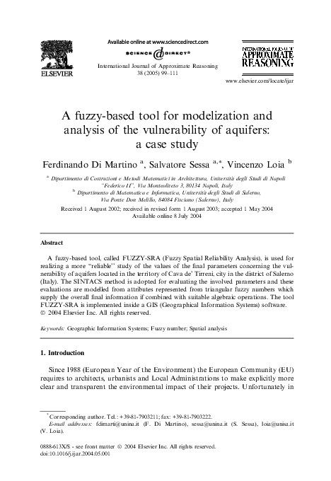 (PDF) A fuzzy-based tool for modelization and analysis of the ...