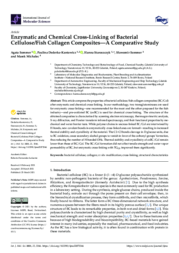 (PDF) Enzymatic and Chemical Cross-Linking of Bacterial Cellulose/Fish ...