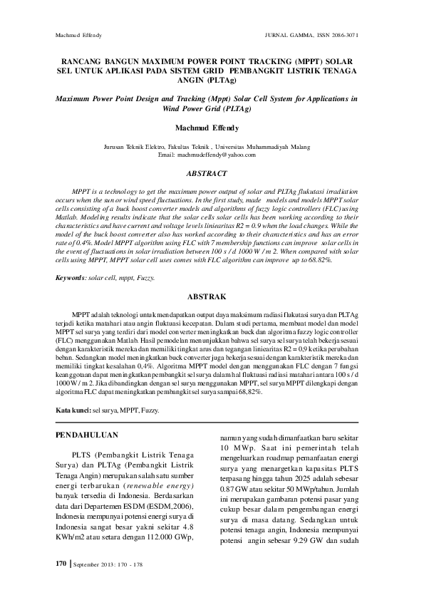 (PDF) RANCANG BANGUN MAXIMUM POWER POINT TRACKING (MPPT) SOLAR SEL ...