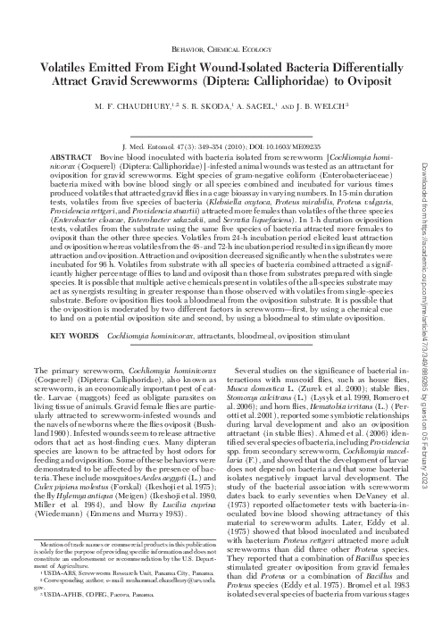 (PDF) Volatiles Emitted From Eight Wound-Isolated Bacteria ...