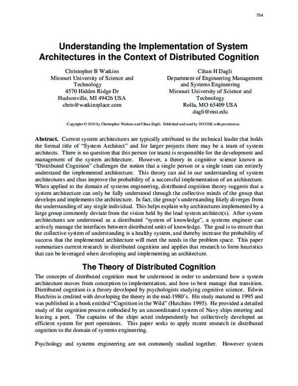 (PDF) 6.1.2 Understanding the Implementation of System Architectures in the Context of ...