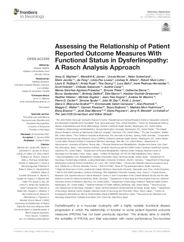 (PDF) Assessing the Relationship of Patient Reported Outcome Measures With Functional Status in ...