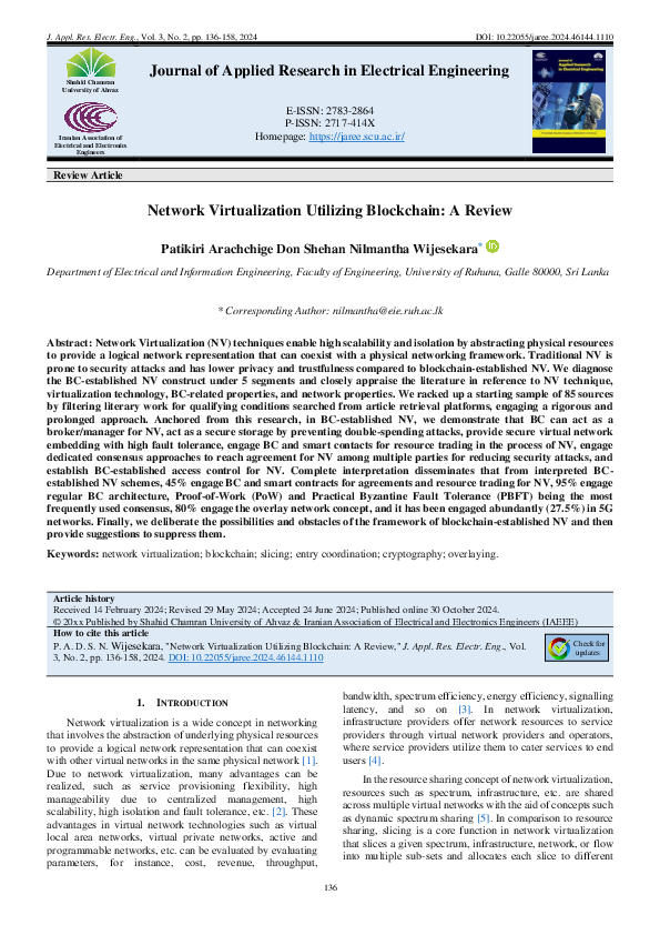 (PDF) Network Virtualization Utilizing Blockchain: A Review