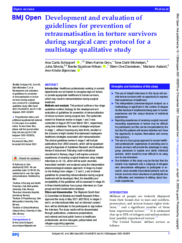 (PDF) Development and evaluation of guidelines for prevention of ...