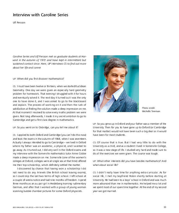 (PDF) Interview with Caroline Series